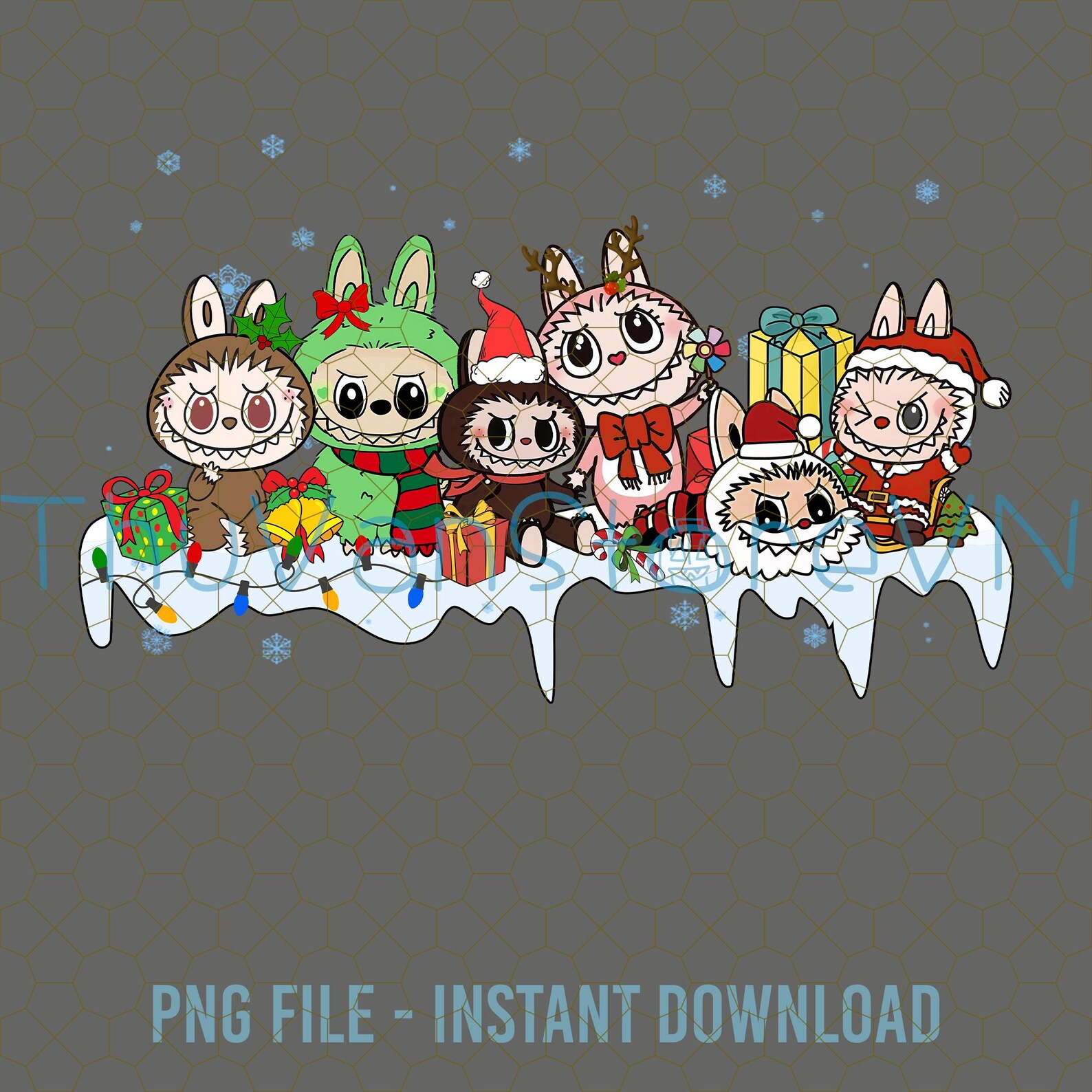 Labubu Monster Merry Christmas Png, Labubu Squad Png, Labubu Christmas ...