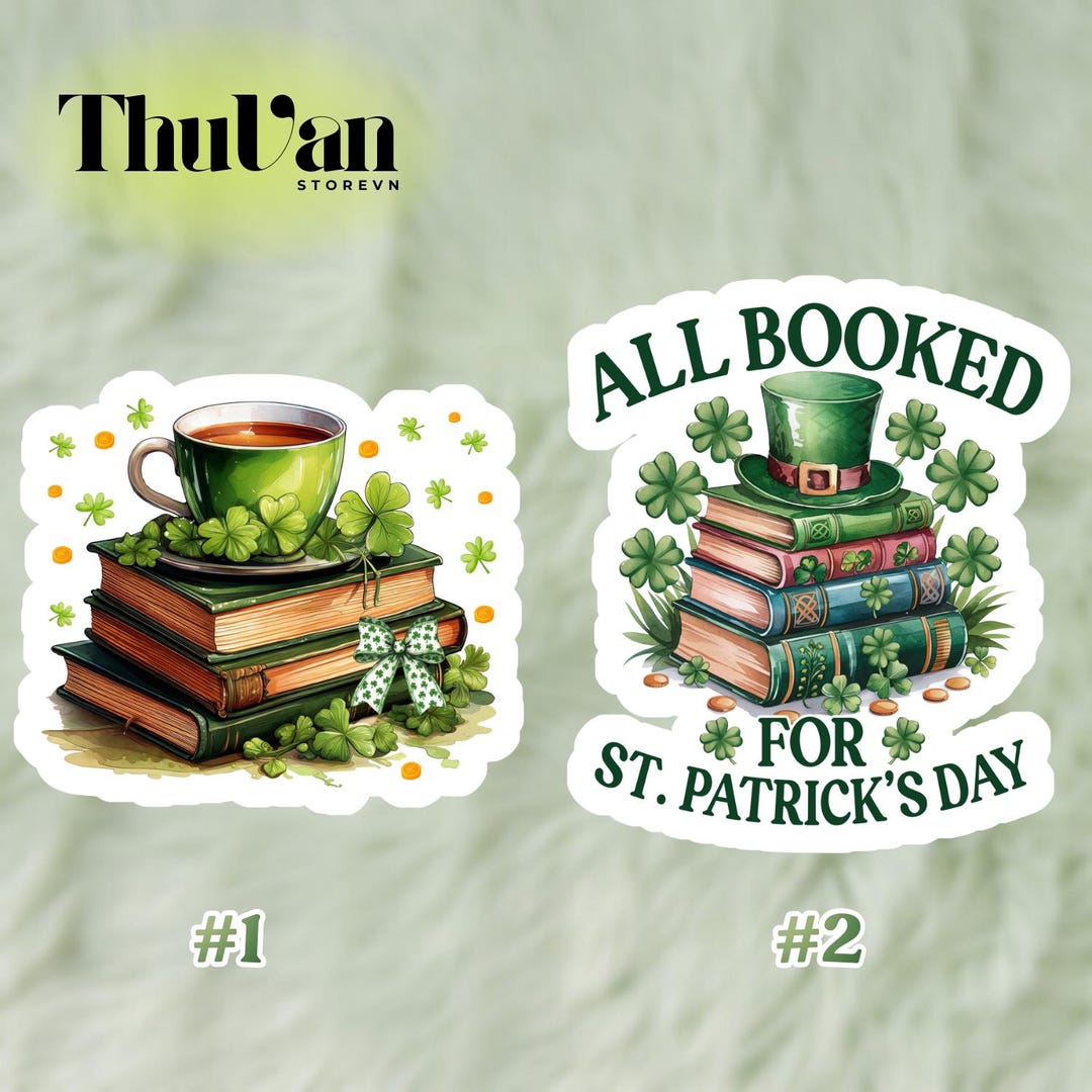 All Booked for St Patrick’s Day Sticker/ Car Magnet, Book Lover Patrick ...