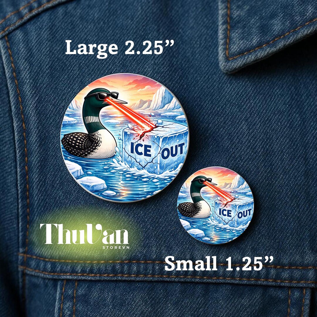Minnesota Loon Laser Eyes Pin Button - Anti ICE Out - MN Loon Vs Ice ...