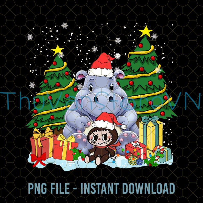 Labubu Moo Deng Christmas Png, Labubu Monster Xmas Gift, Christmas ...