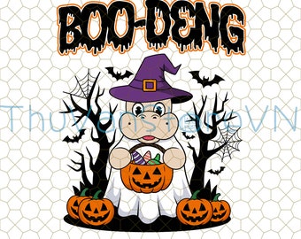 Boo Deng Baby Hippo Halloween Png, Moo Deng Shirt Png, Cute Baby Hippo ...
