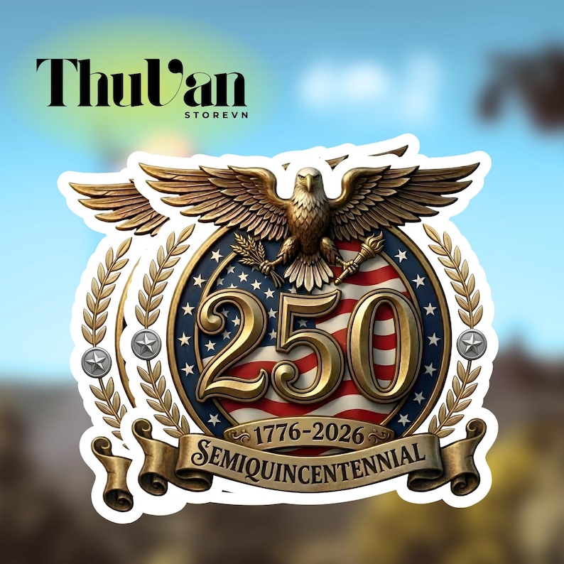 US Gold Eagle America 250th Anniversary Car Magnet/ Sticker, Patriotic ...
