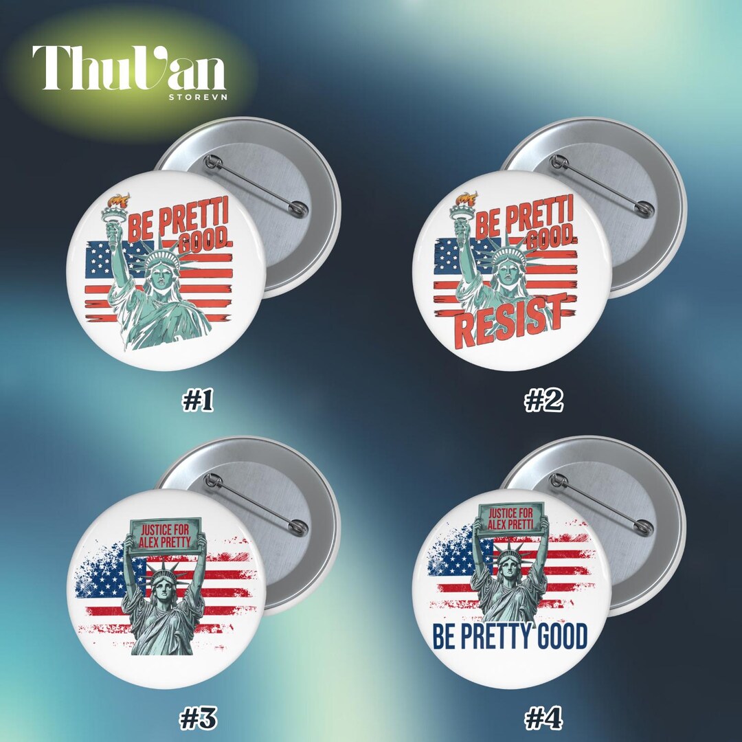 Be Pretti Good Statue of Liberty Pin Button, Justice for Alex Pretti ...
