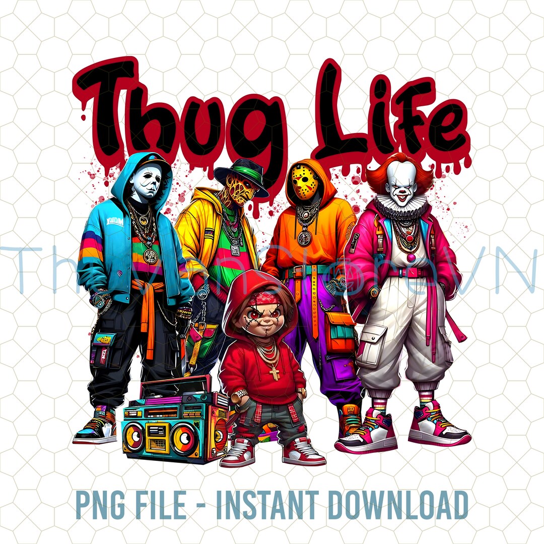 Thug Life Horrors Character Halloween Png, Thug Life Halloween Shirt ...
