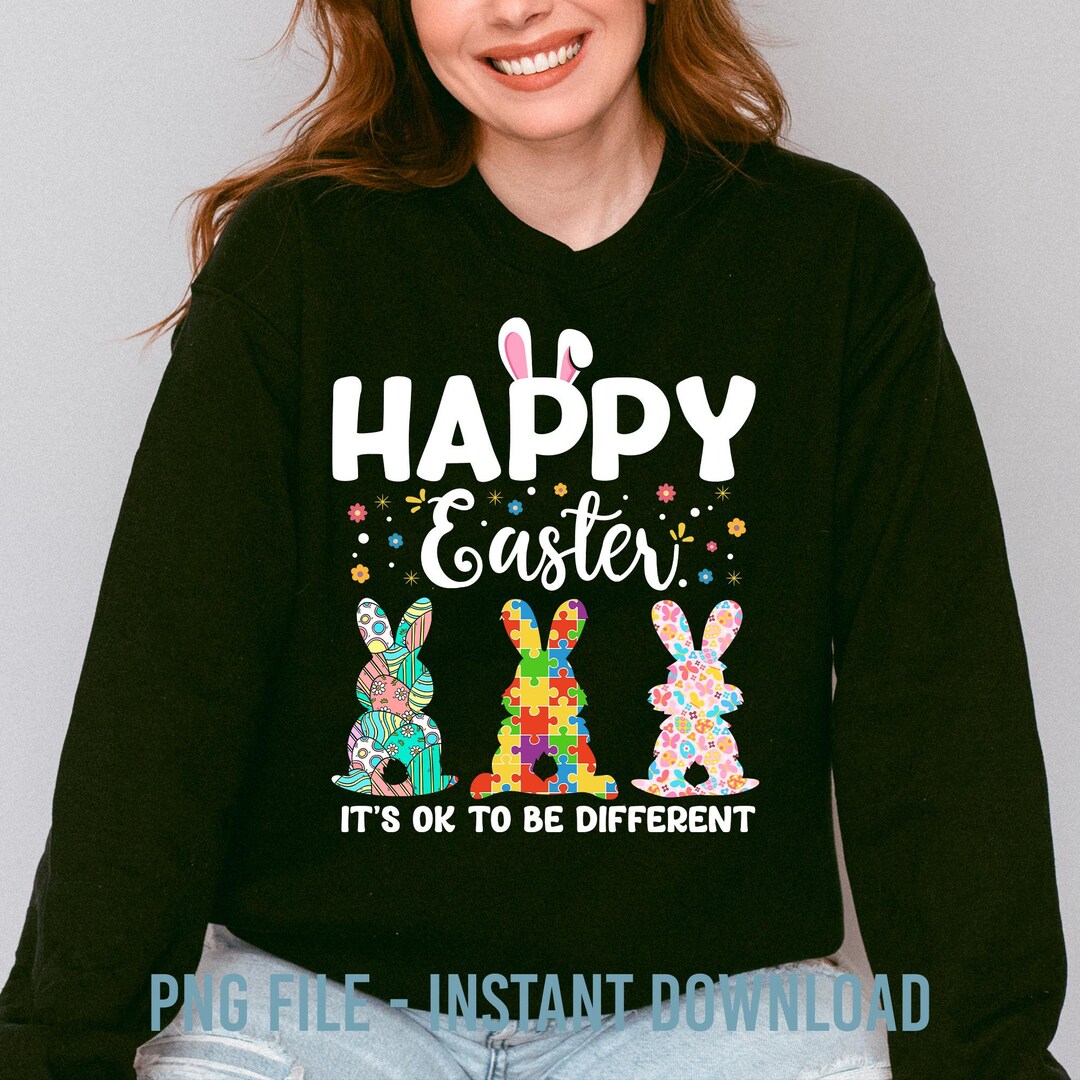 Happy Easter Autism Png, It's OK to Be Different Autism Awareness Png ...