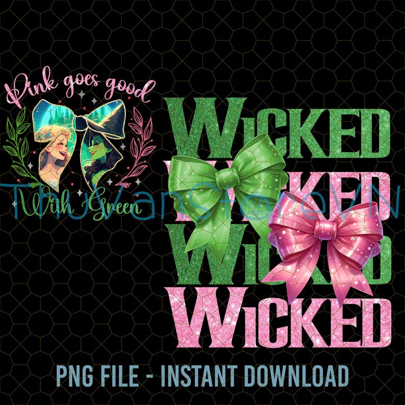 Wicked Changed for Good Png, Witch Pink and Green Png, Wicked Defy ...