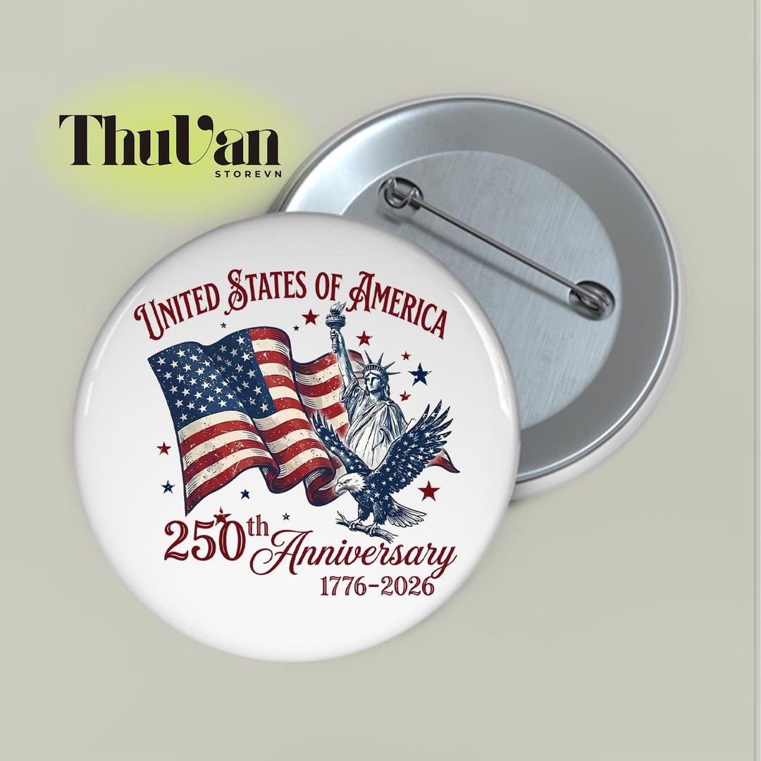 250th Anniversary United States of America Pin Button, 1776-2026 USA ...