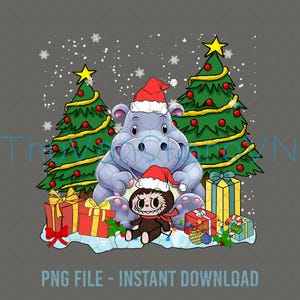 Labubu Moo Deng Christmas Png, Labubu Monster Xmas Gift, Christmas ...