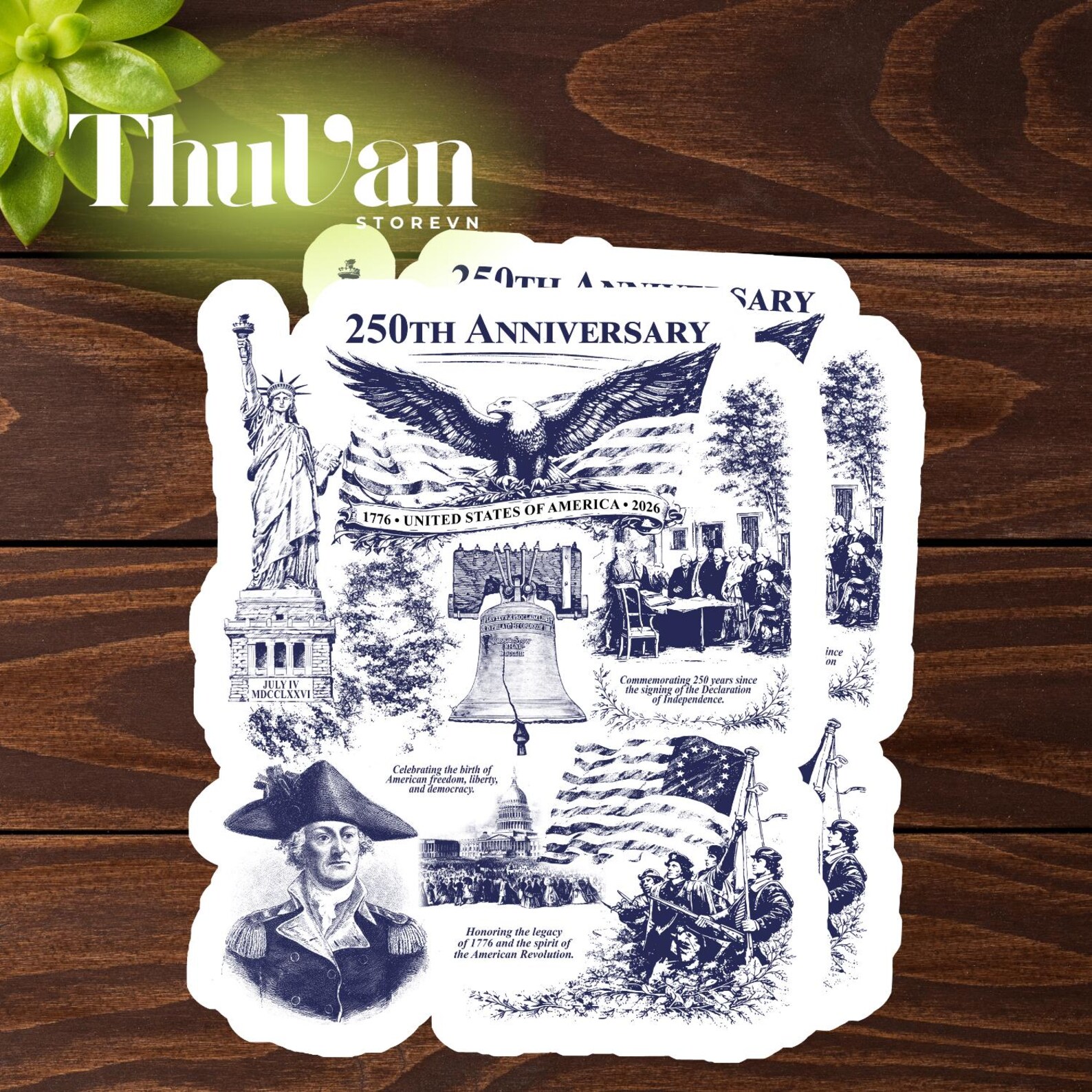 USA 250th Anniversary Sticker/ Magnet, Vintage 1776-2026 Celebration ...