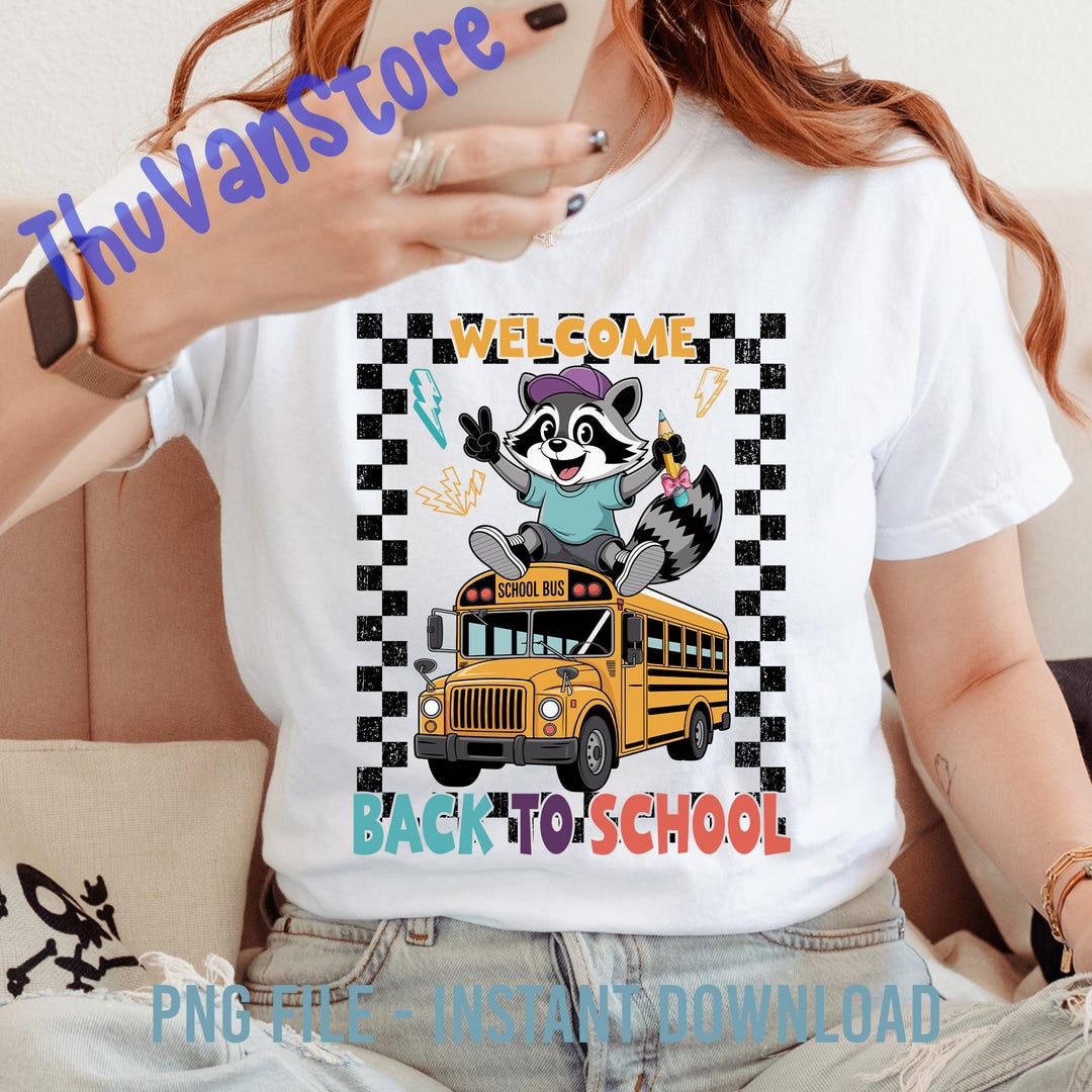 Raccoon Back to School Png, Back to School Boy Girl Png, Raccoon School ...