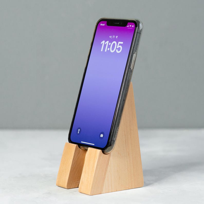 Wooden Cell Phone Stand: Desk Smartphone & Tablet Holder - Etsy