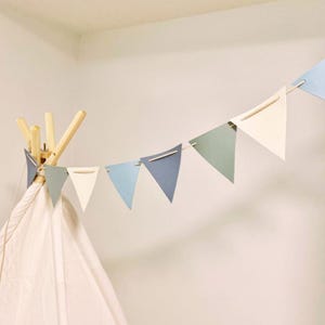 Blue Triangle Pennant Flags Bunting Banners - Playroom and Nursery ...