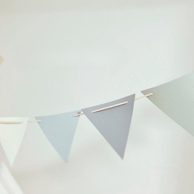 Blue Triangle Pennant Flags Bunting Banners - Playroom and Nursery ...