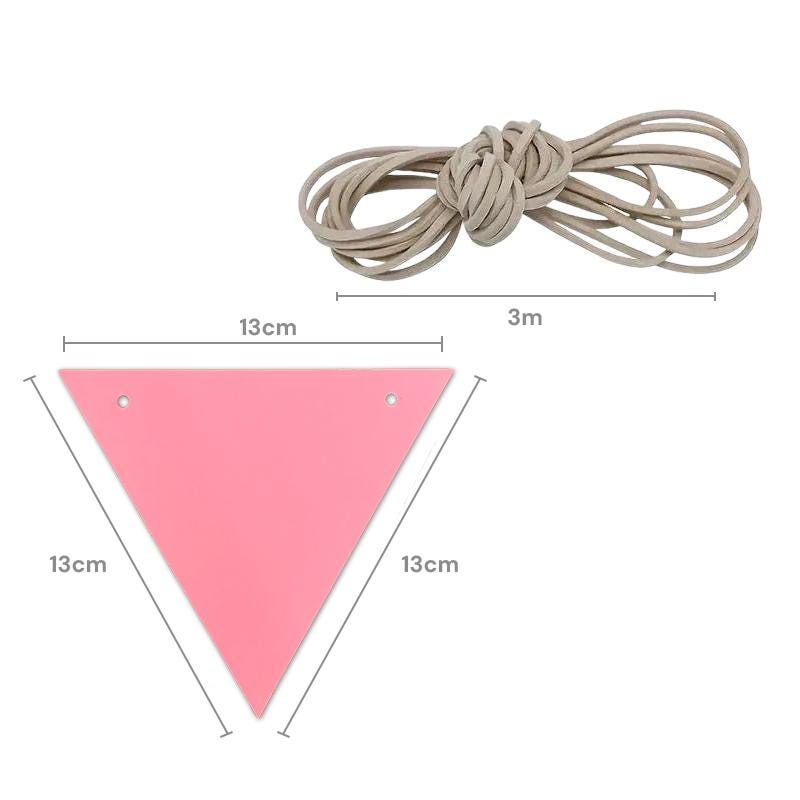 Pink Triangle Pennant Bunting Banners - Playroom and Nursery Decoration ...