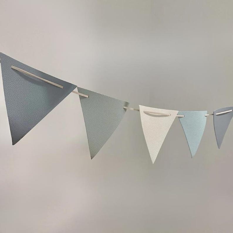 Blue Triangle Pennant Flags Bunting Banners - Playroom and Nursery ...