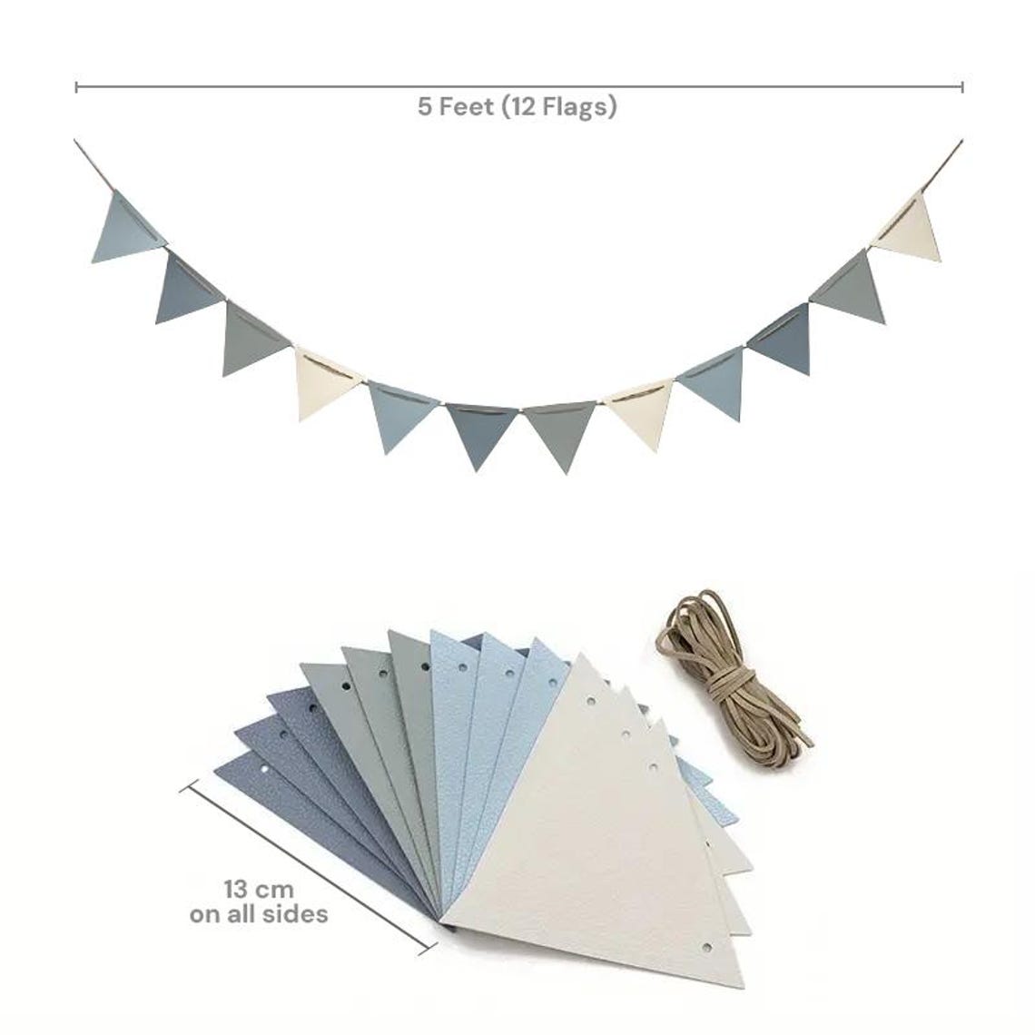 Blue Triangle Pennant Flags Bunting Banners Playroom and Nursery ...