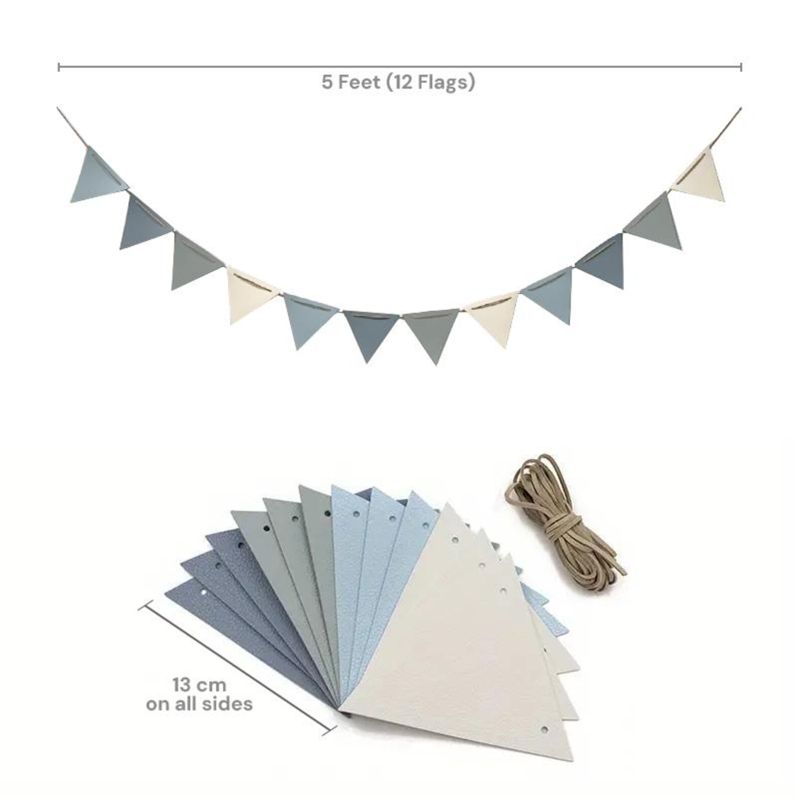 Blue Triangle Pennant Flags Bunting Banners - Playroom and Nursery ...
