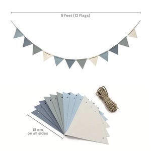 Blue Triangle Pennant Flags Bunting Banners - Playroom and Nursery ...