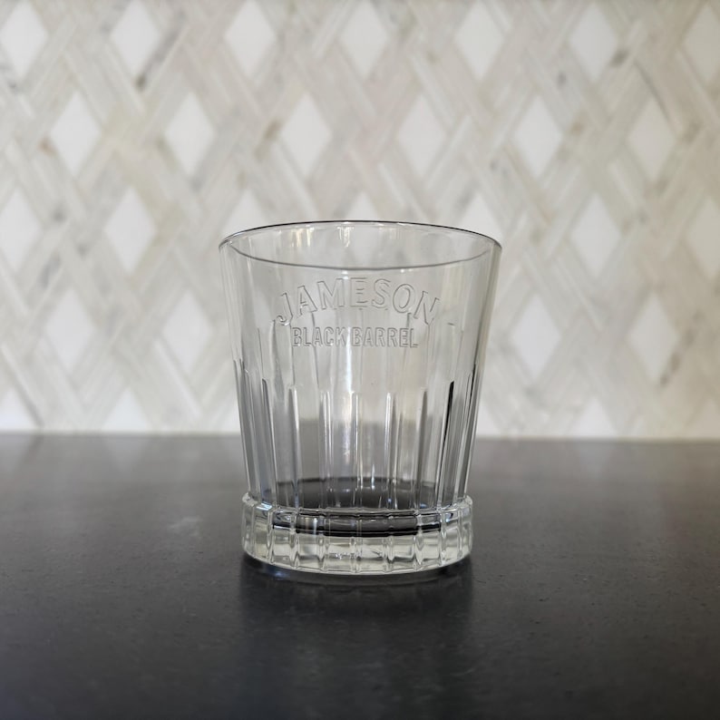 Jameson Black Barrel Embossed Logo Vintage Glasses | Set of 2 - Etsy