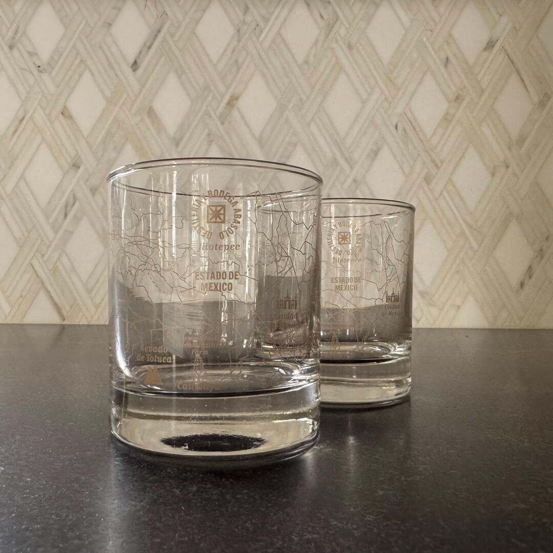 Abasolo Tequila State of Mexico (estado De Mexico) Map Rocks Glass ...