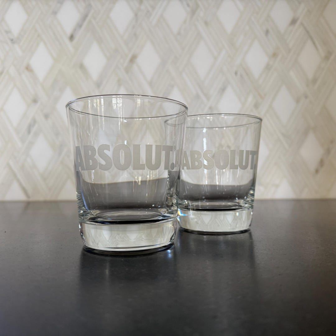 Absolut Vodka Premium Rocks Glasses | Set of 2 - Etsy