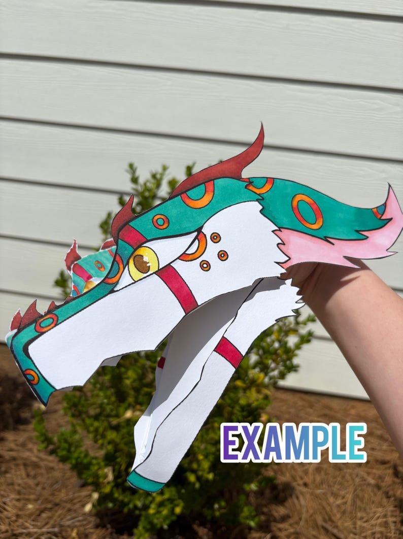 Paper Dragon Puppet Template - Etsy
