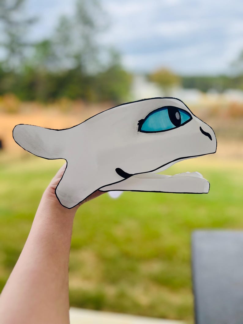 Light Fury Paper Dragon Puppet Mystery Mini Dragon Puppet - Etsy