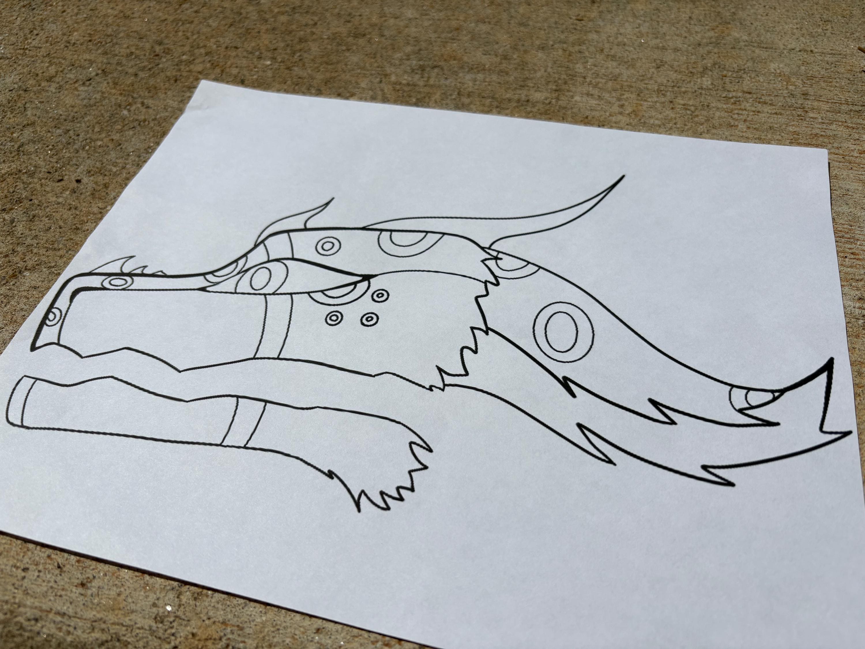 Paper Dragon Puppet Template - Etsy