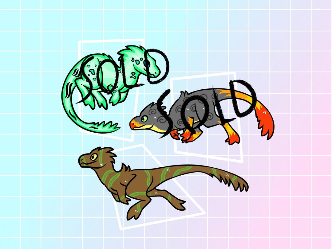 Chibi Raptor Adopts Cute Dinosaur Adoptables - Etsy