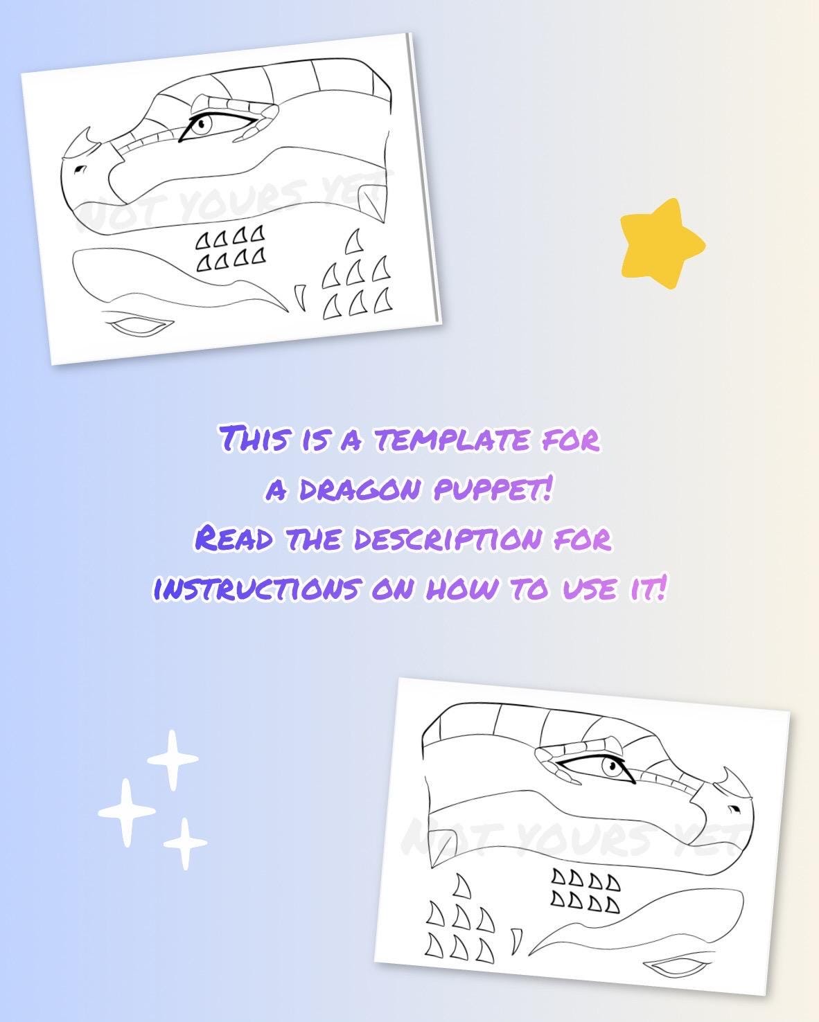 Wings of Fire Rainwing Dragon Puppet Template - Etsy Canada