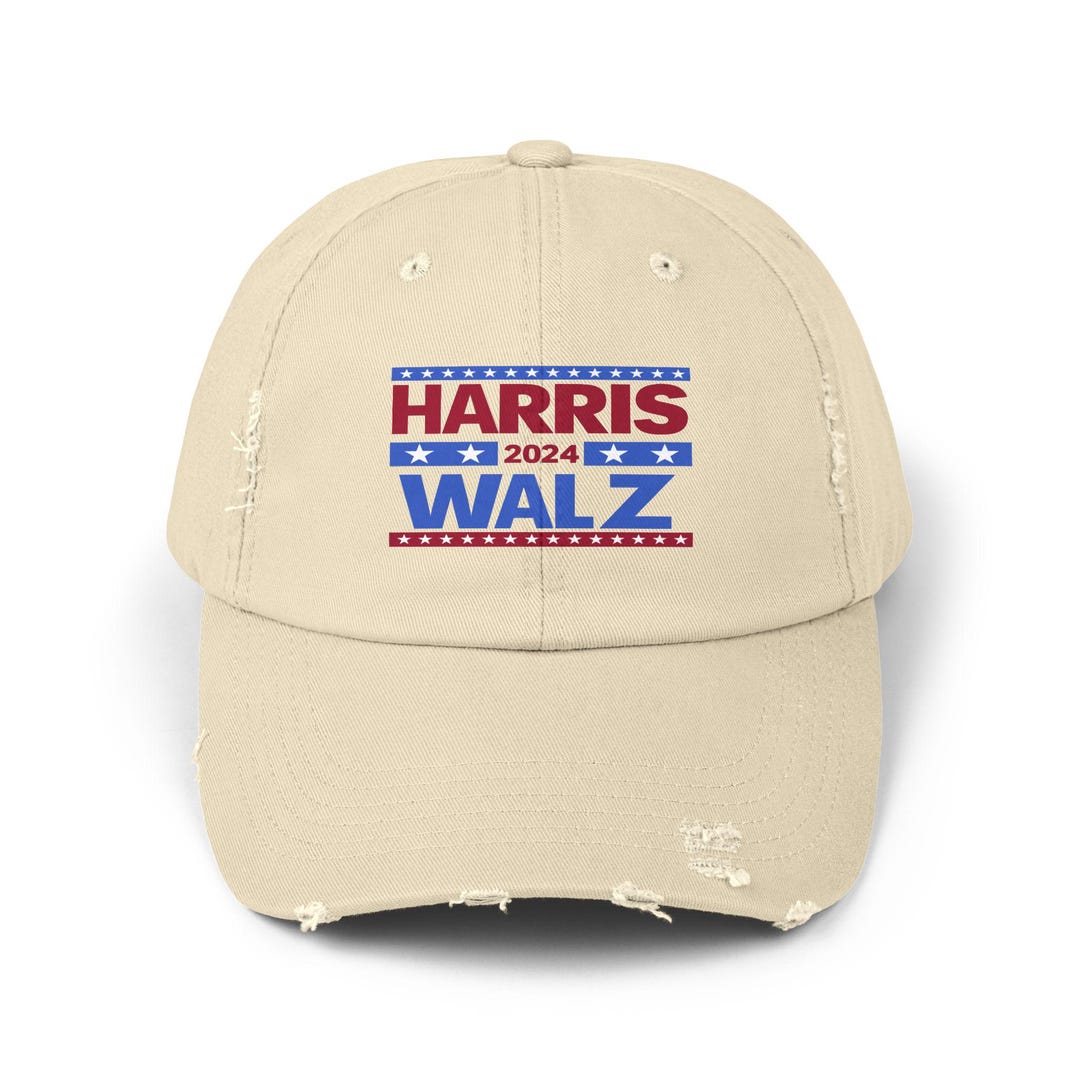 Kamala Harris and Tim Walz 2024 Campaign Run Distressed Cap, Support ...