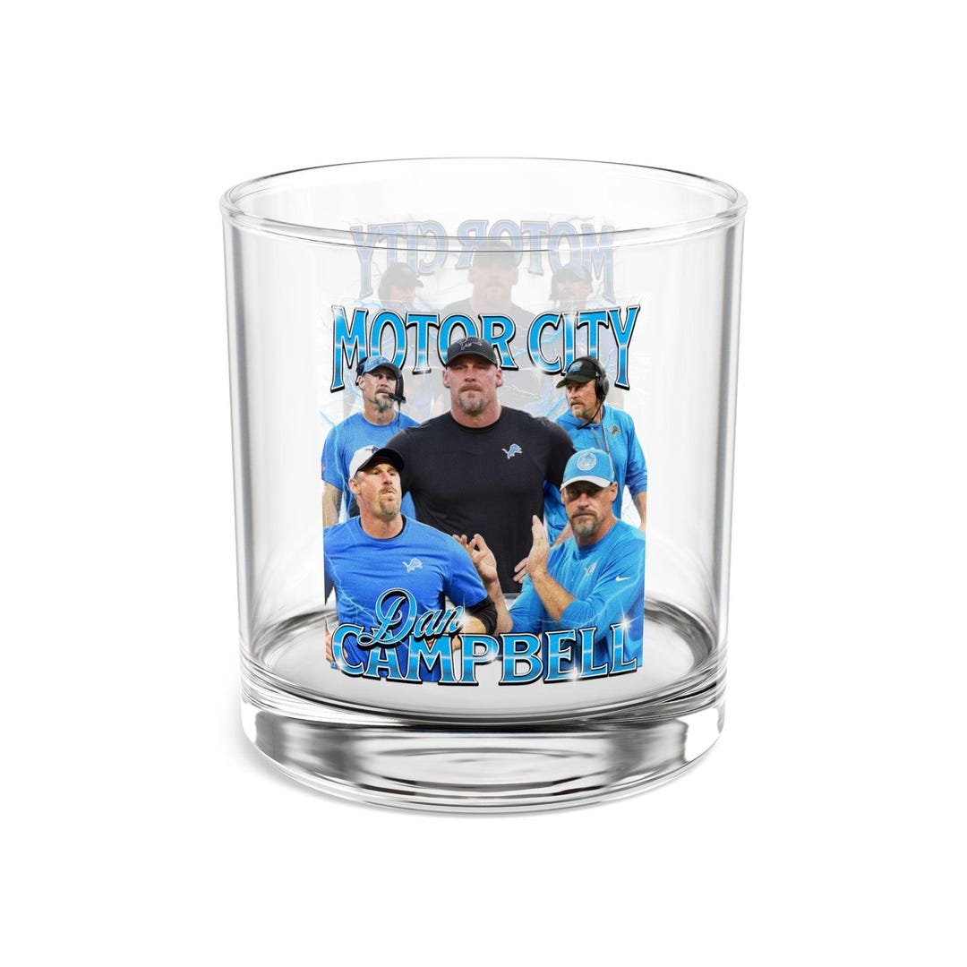 Bootleg 90s Motorcity Dan Campbell Drinking Glass, Vintage Detroit Dan ...
