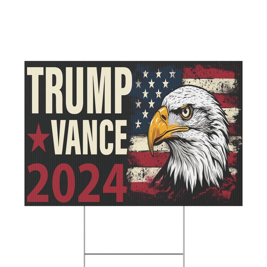 Donald Trump JD Vance 2024 Eagle Design Yard Sign, Patriotic Election ...