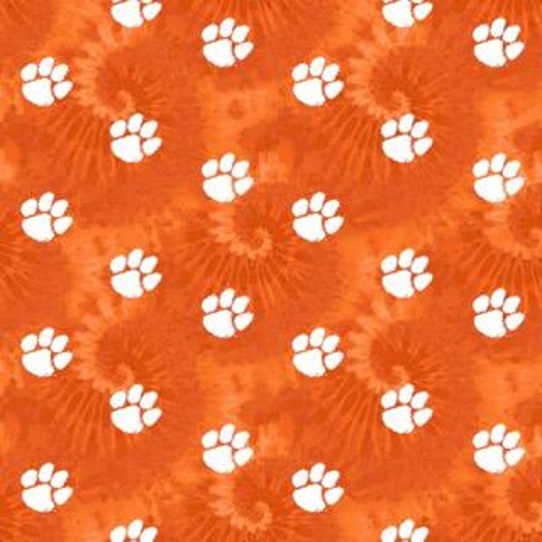 Clemson Paw Print Fabric. 100% Cotton. Clemson University Quilting ...