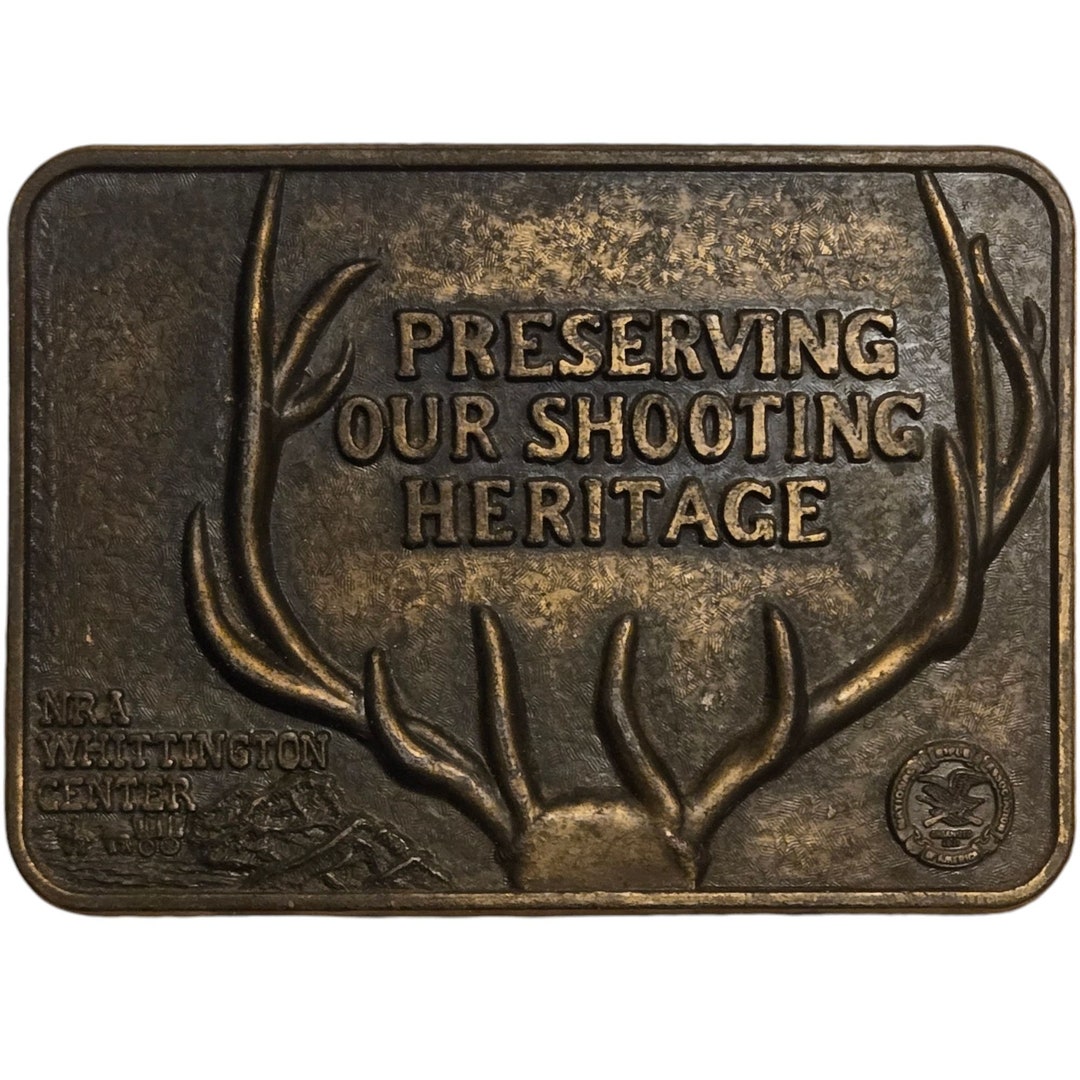 NRA Belt Buckle Whittington Center Deer Elk Antlers Preserving Our ...