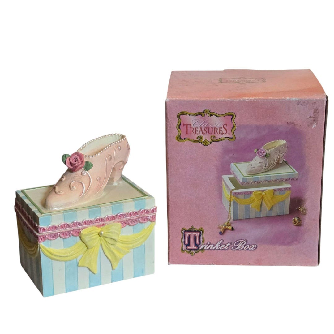 Vintage Shoe Trinket Box Ladies Victorian Slipper Collectible - Etsy