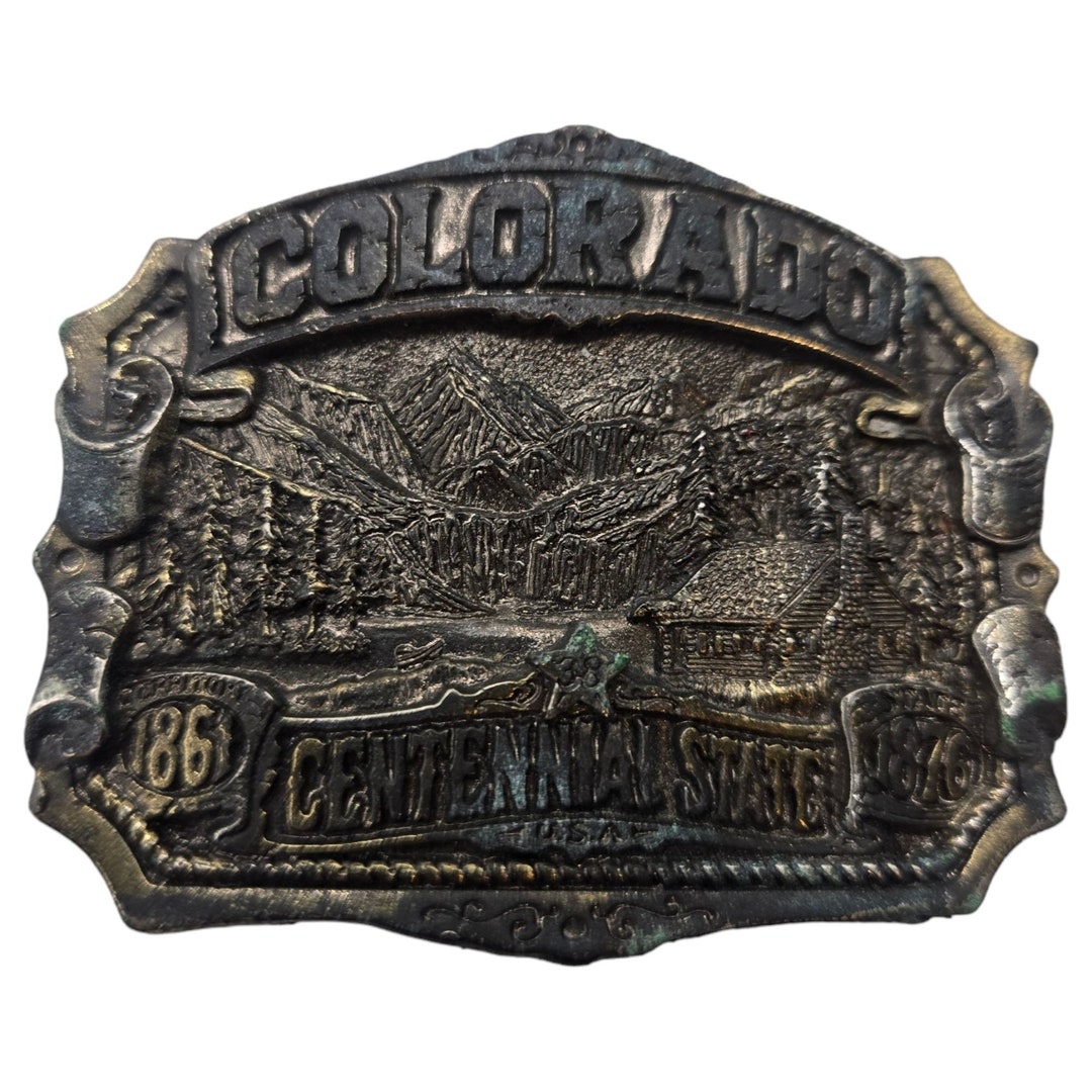 Vintage 1976 Colorado Belt Buckle Centennial State Distressed CO ...