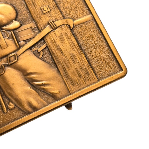 1982 Lineman Belt Buckle Vintage Journeyman Utility W… - Gem