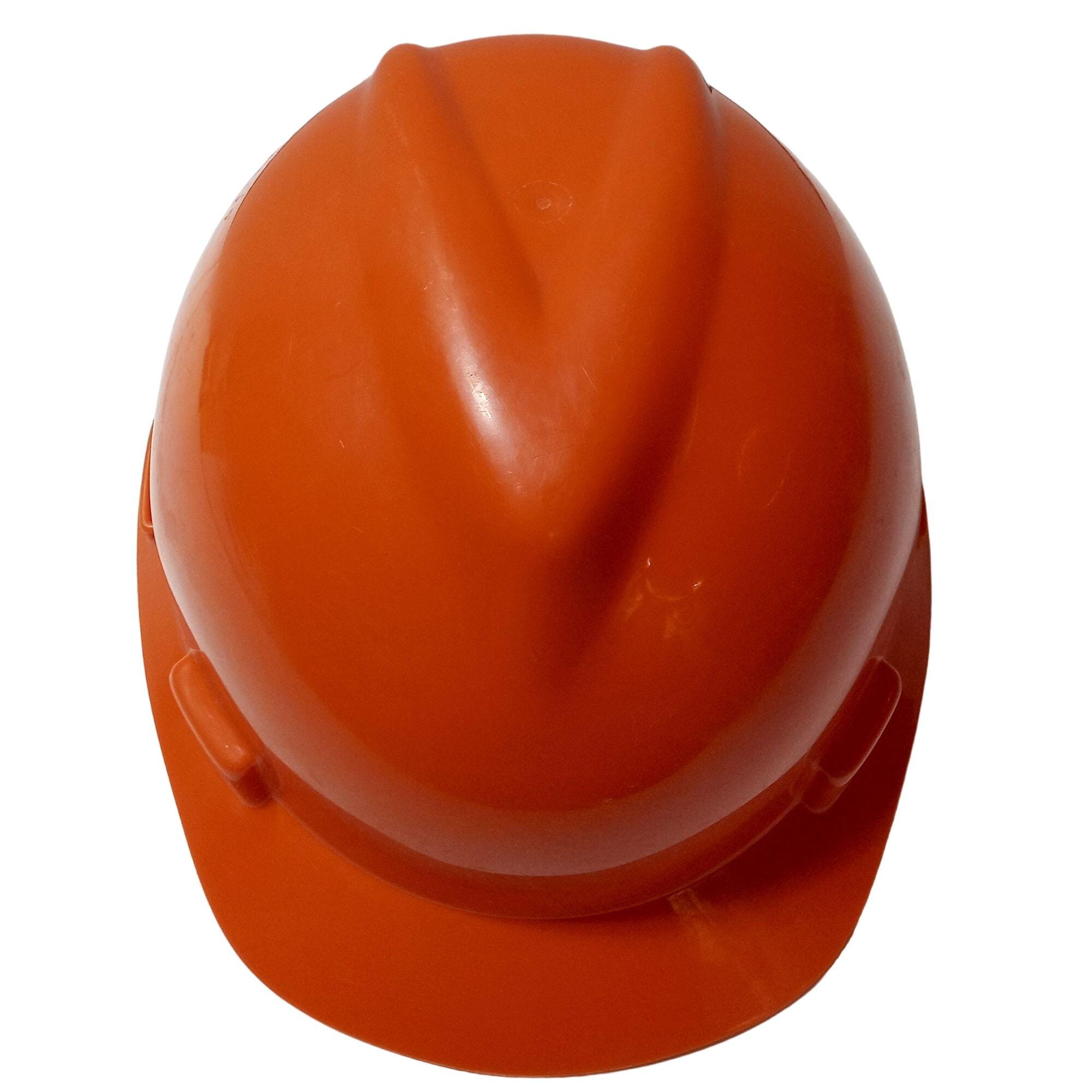 Orange Hard Hat Helmet Cap MSA USED Medium Vintage Construction Mining ...
