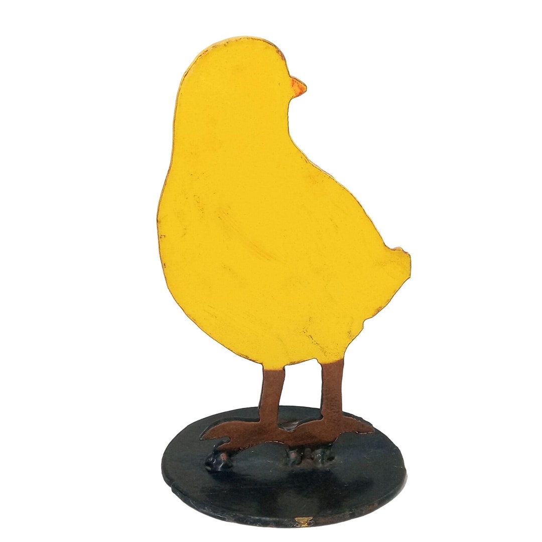 Baby Chick Chicken Folk Art Sculpture Metal Statue OOAK Farmhouse ...