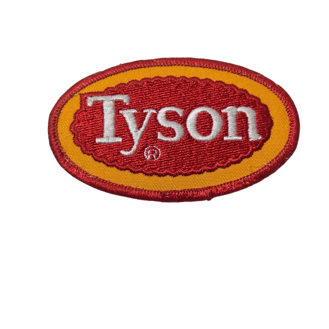 Tyson Foods Embroidered Oval Patch Red Yellow White Logo Vintage ...