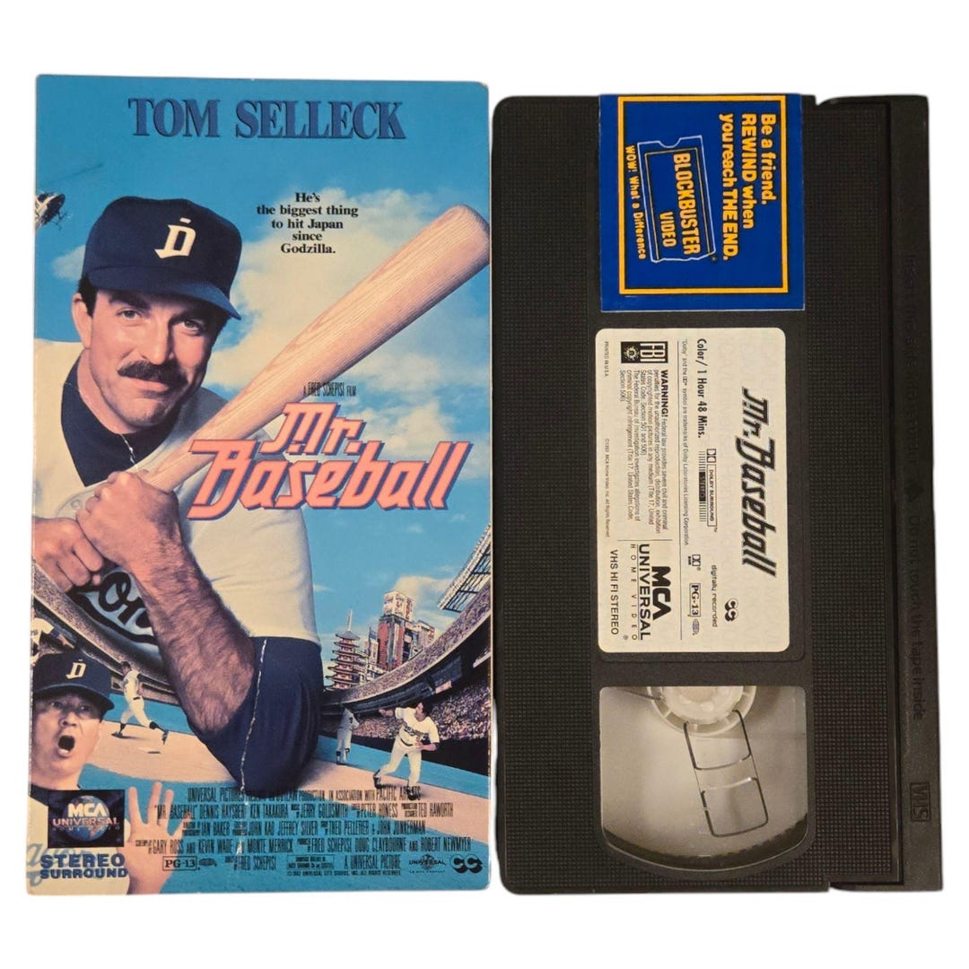 Vintage Mr Baseball VHS Tape Tom Selleck 1992 Brad Lesley Dennis ...