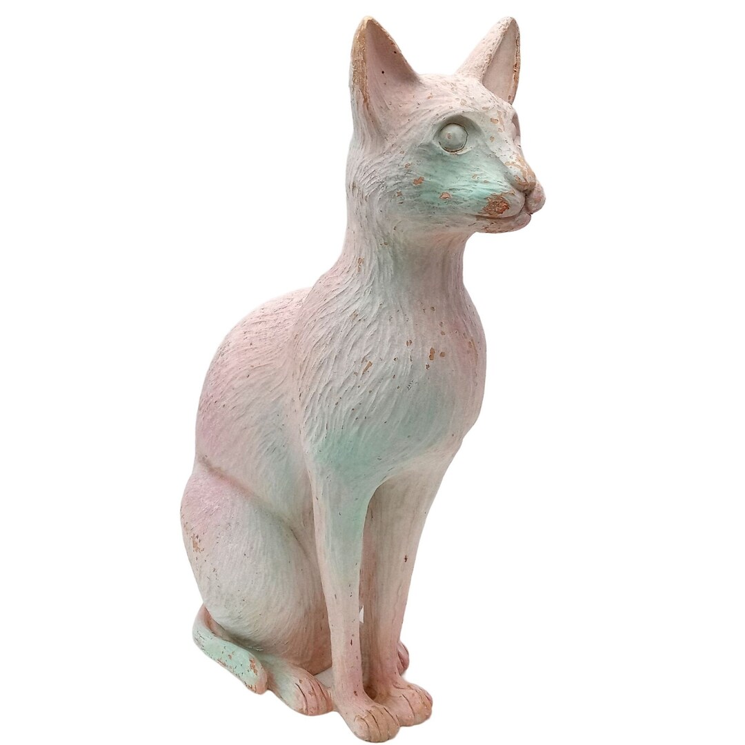 Cat Statue 16 Inch Sculpture Vintage Kitty Home Decor Art Figure ...