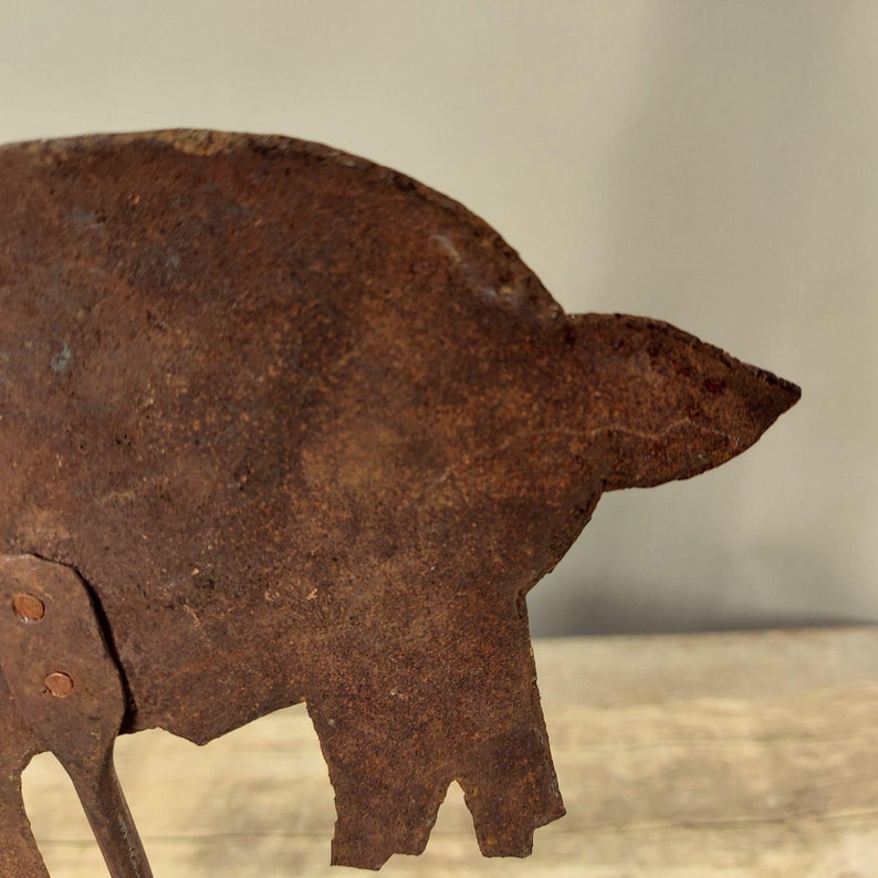 Metal Pig Statue Folk Art Farmhouse Vintage Sculpture Cut Out | Etsy
