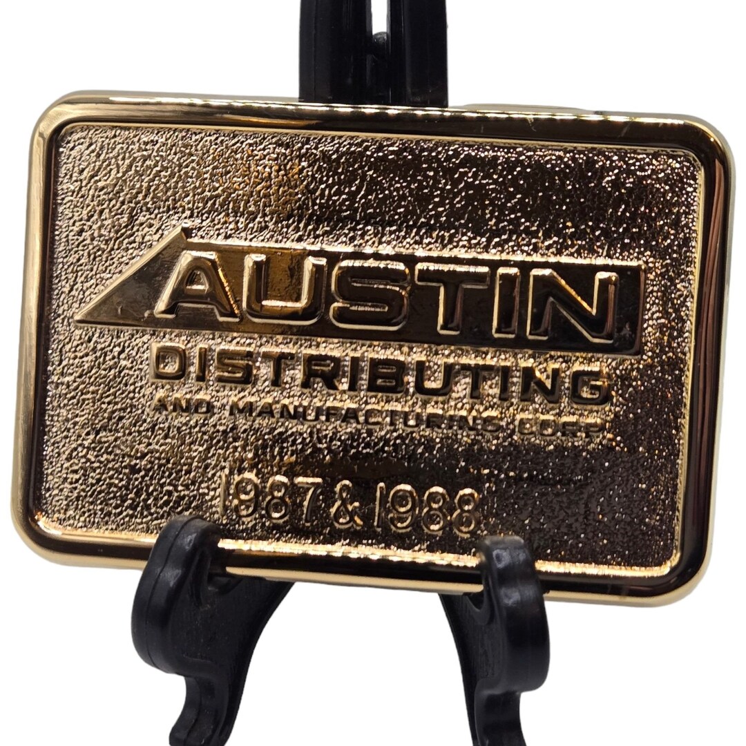 Vintage Austin Distributing Belt Buckle 1988 Promotional Advertising - Etsy