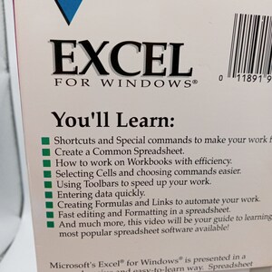 Excel for Windows VHS Floppy Video Everything You Need to Know Vintage ...