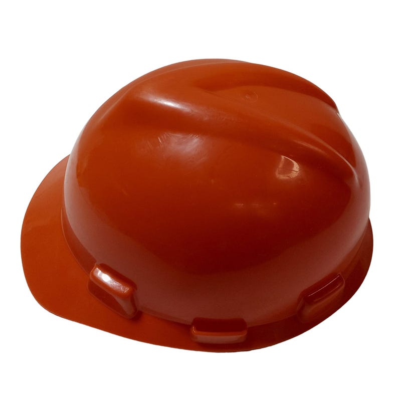 Orange Hard Hat Helmet Cap MSA USED Medium Vintage Construction Mining ...