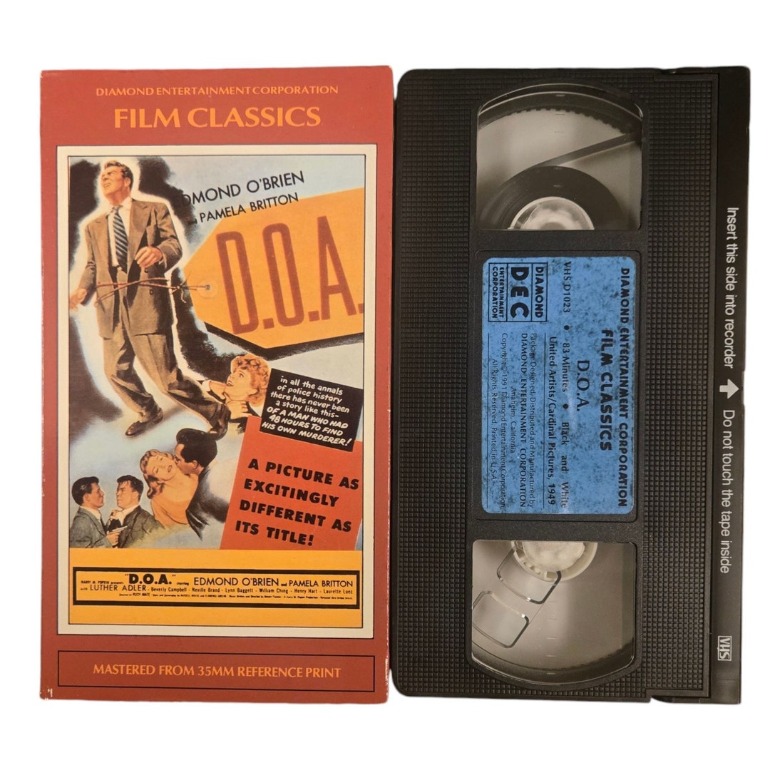 DOA Film Classics VHS Tape Black and White 1949 Movie Noir Thriller - Etsy