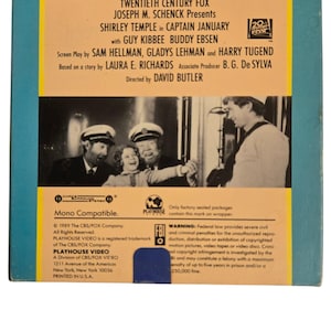 Shirley Temple Captain January VHS Tape Classic Family Movie Vintage ...