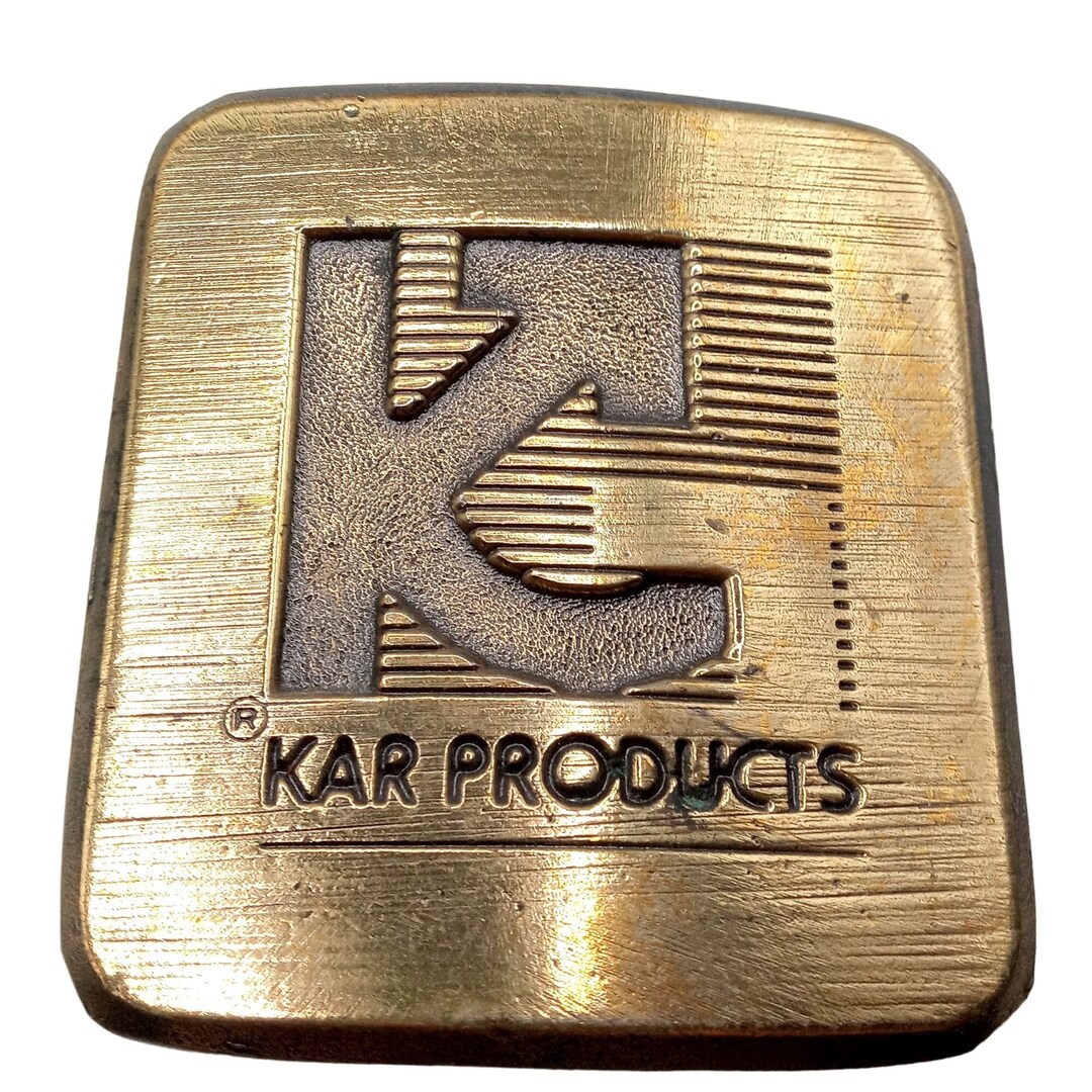 KAR Industrial Belt Buckle Vintage 1980 Promo Advertising Machine ...